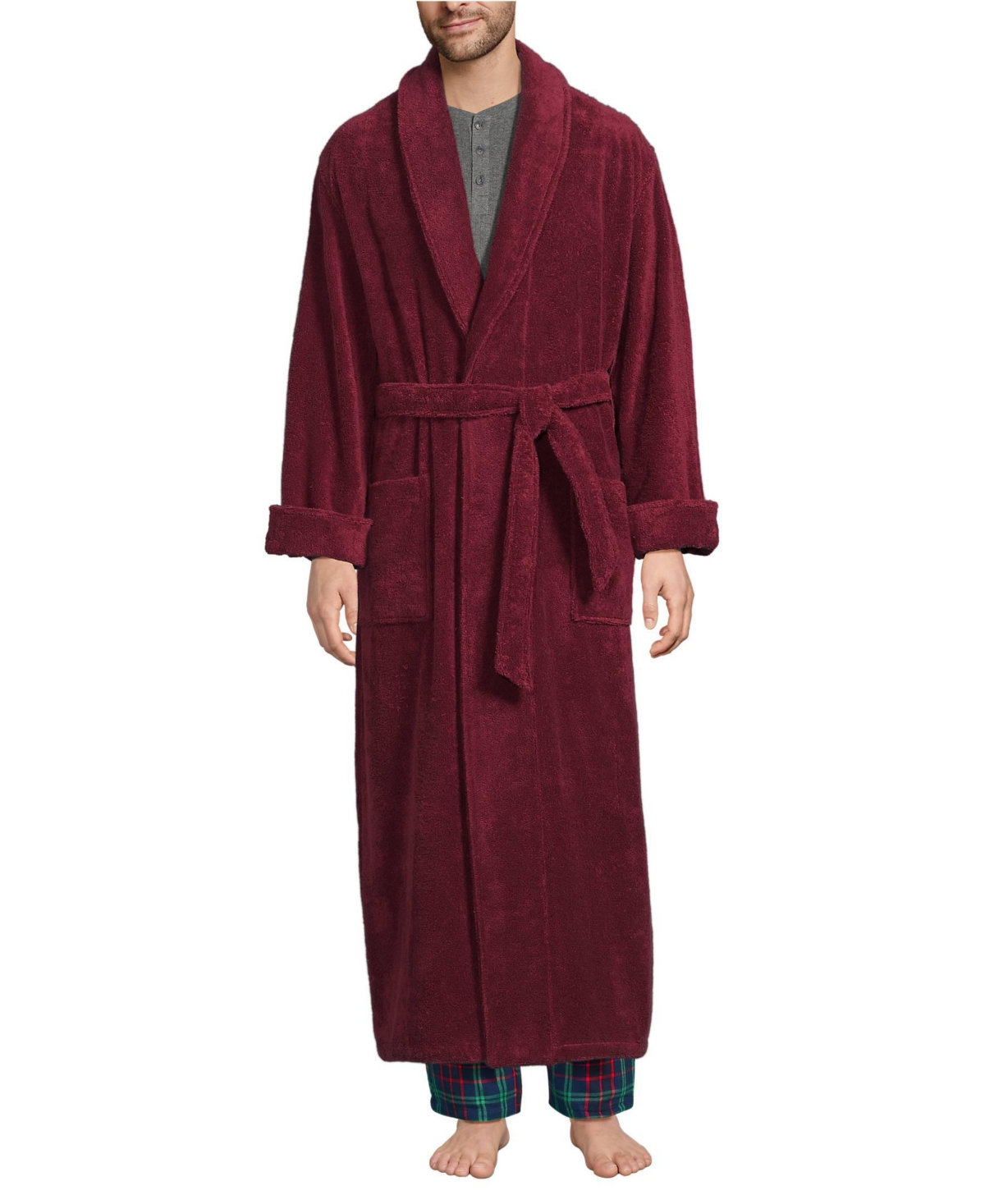 Click here for Lands End Mens Full Length Turkish Terry Robe - Ri... prices