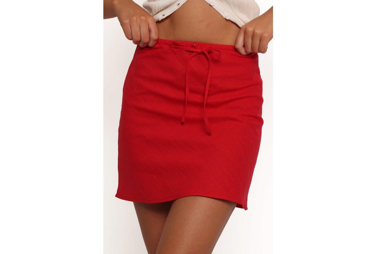 Petal and Pup Womens Sonni Linen Mini Skirt - Red