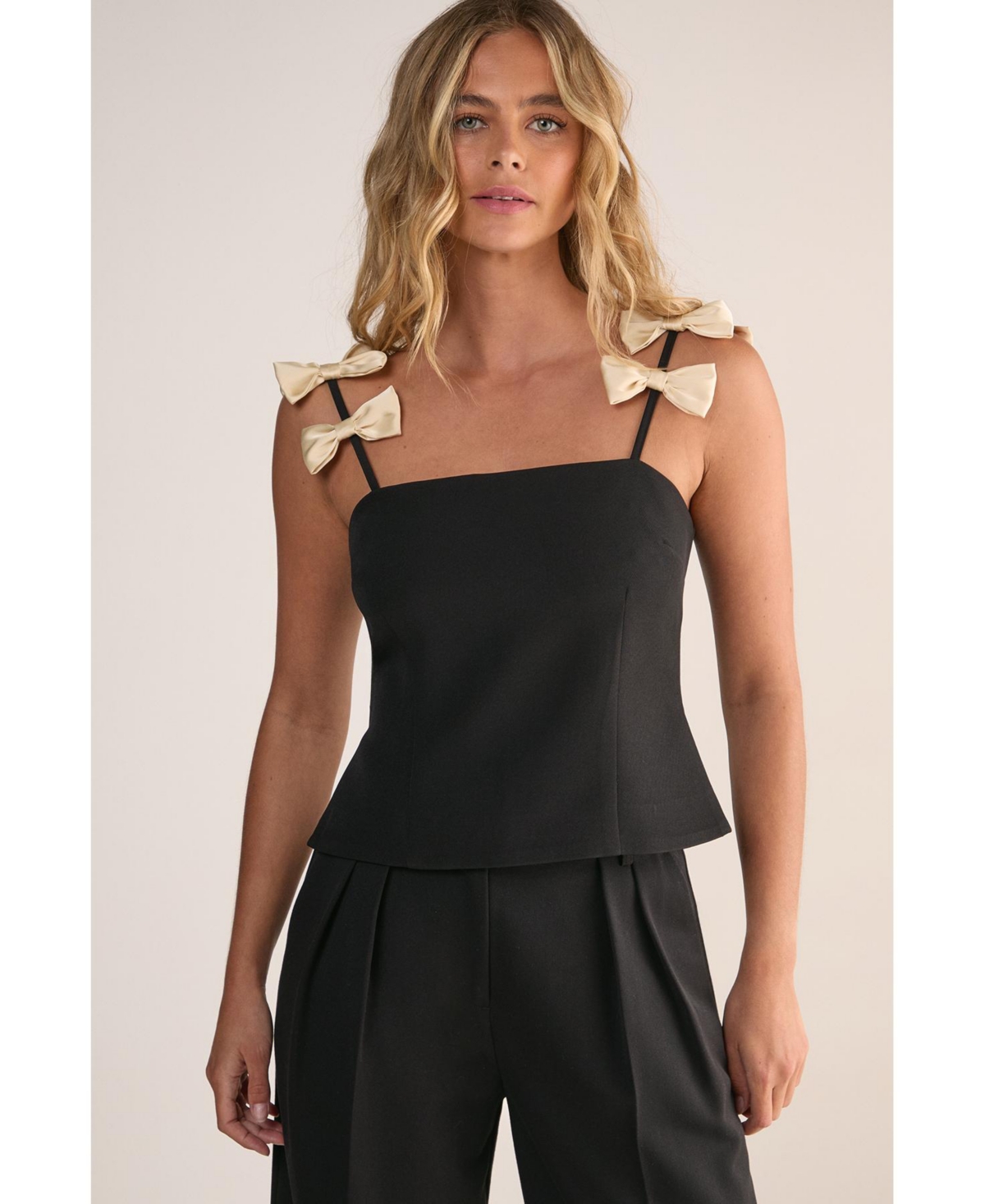 Click here for Nasty Gal Womens Contrast Bow Tailored Top - Black prices