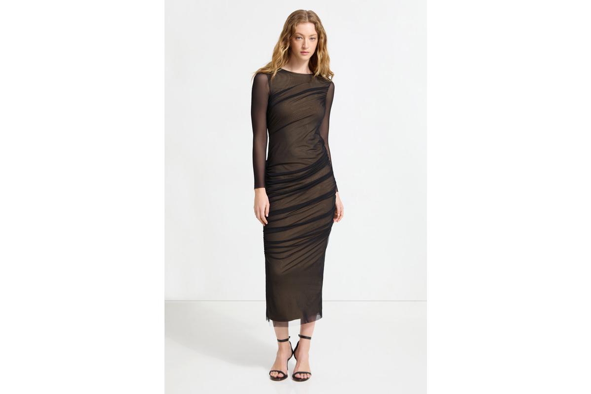 Click here for Marcella Womens Gia Dress - Black and sand prices
