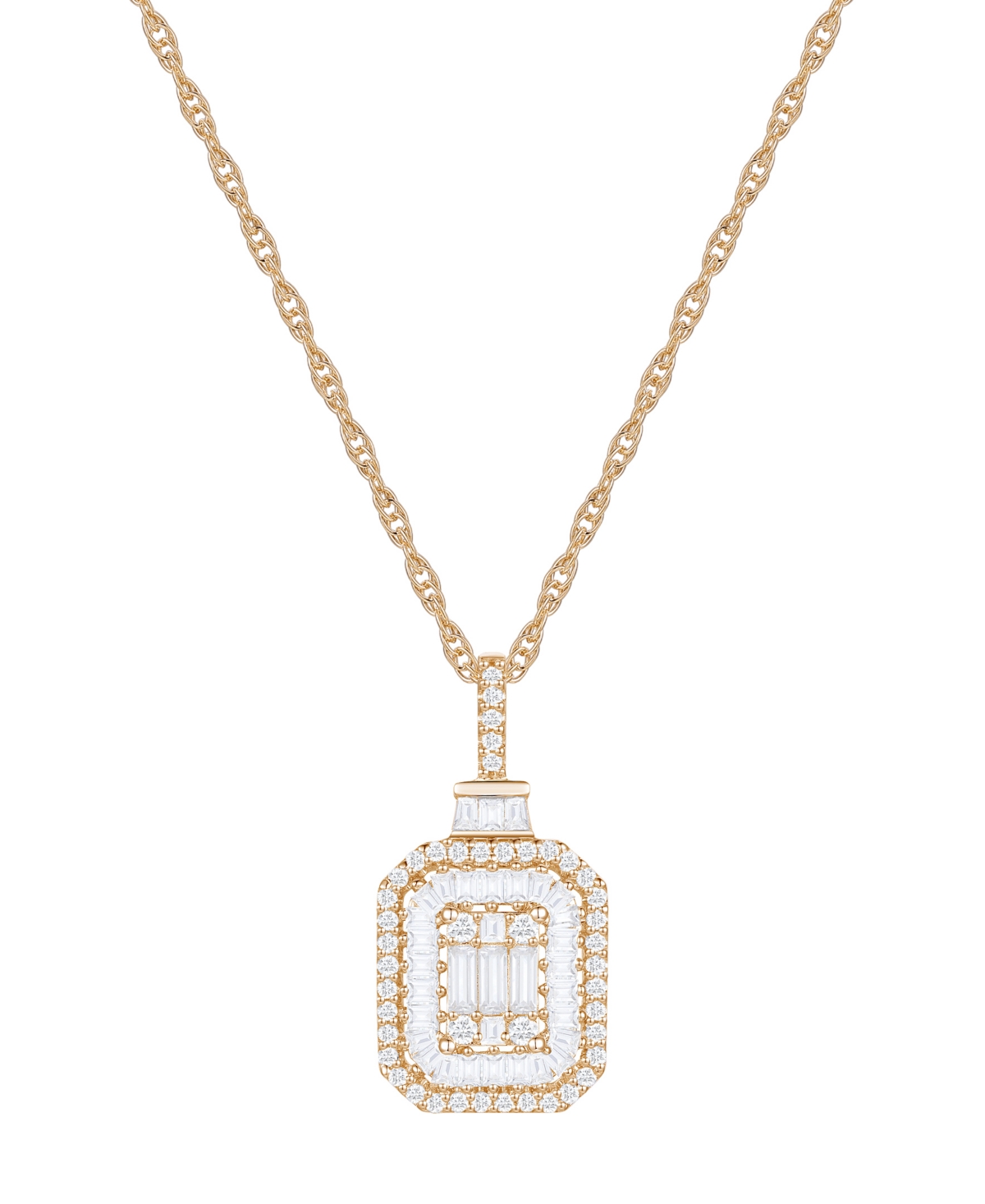 Click here for Diamond Baguette & Round Pendant Necklace (1/2 ct.... prices