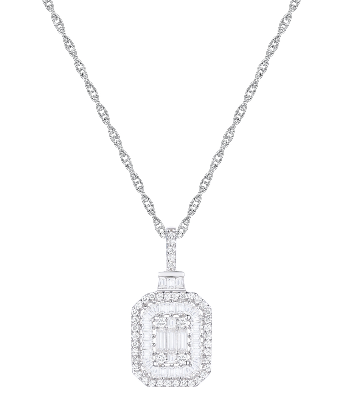 Click here for Diamond Baguette & Round Pendant Necklace (1/2 ct.... prices