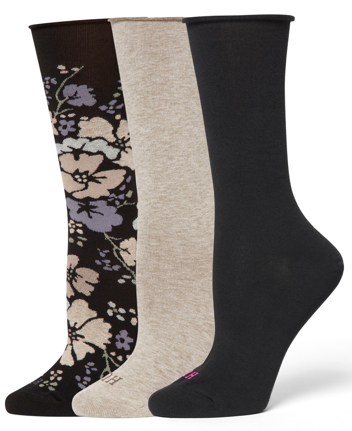 Click here for Hue Womens Roll Top Socks 3-Pk U6487MP - Neutral F... prices