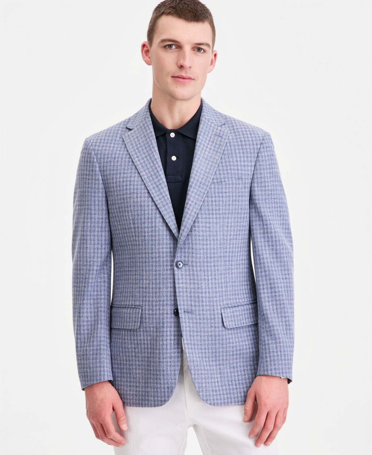 Click here for Tommy Hilfiger Mens Modern-Fit Blue Check Blazer -... prices