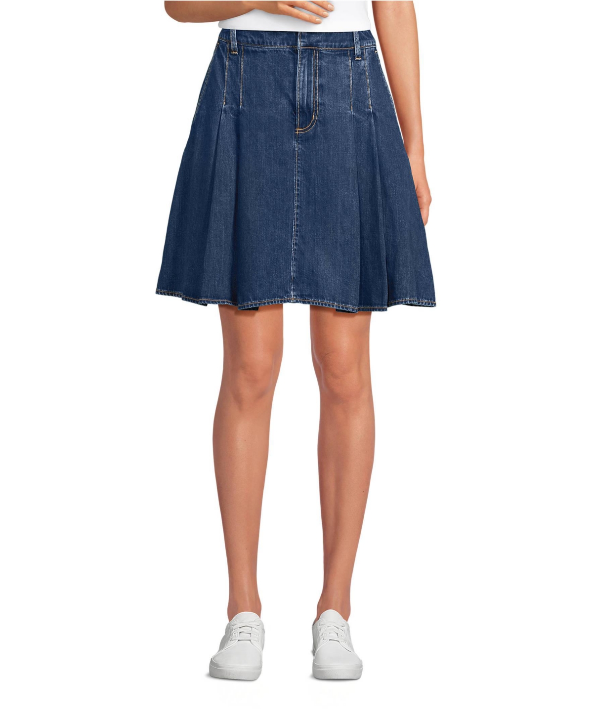 Click here for Lands End Womens Lightweight Denim Mid Rise Pleate... prices