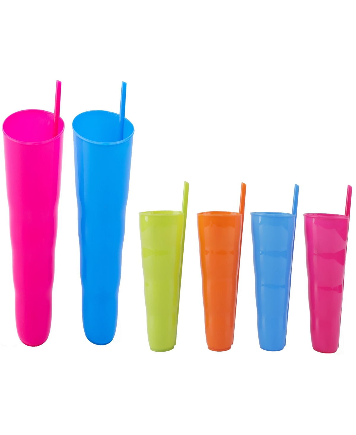 Click here for Basicwise Reusable Plastic Cups with Straw Blue  P... prices