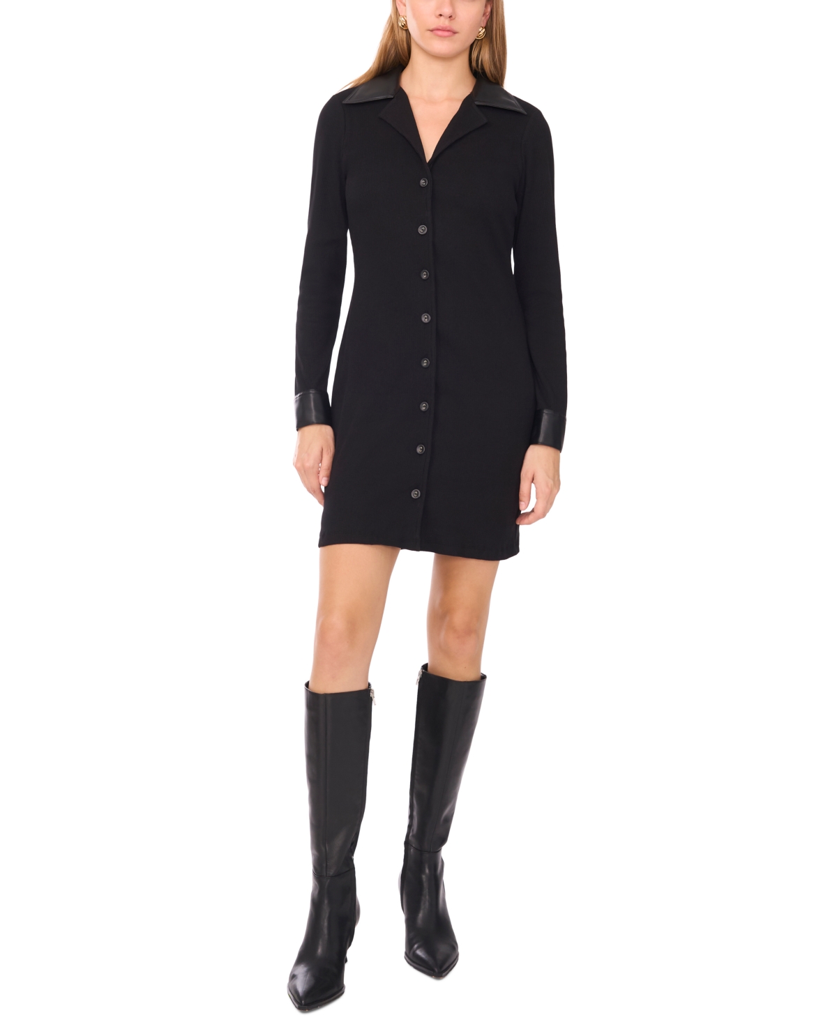Click here for 1.state Womens Button-Up Collar Mini Dress - Rich... prices