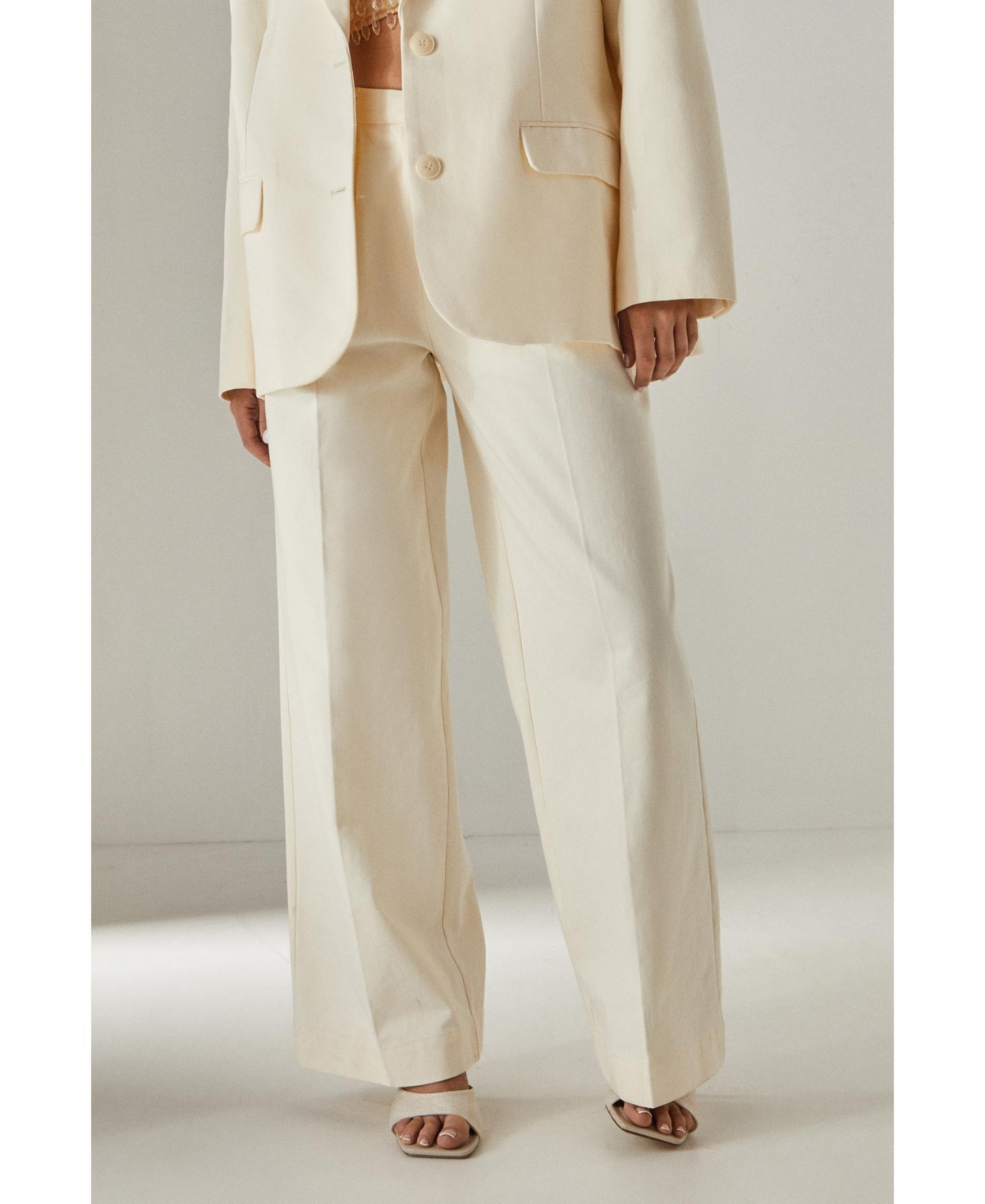 Click here for Nasty Gal Womens Twill Buckle Tailored Pants - Cre... prices