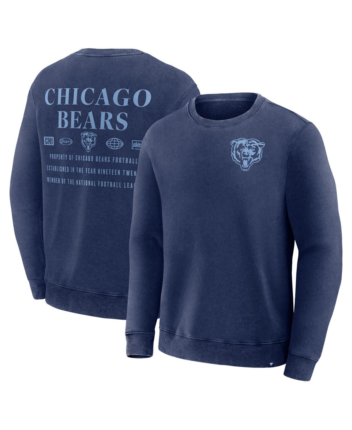 Click here for Fanatics Mens Navy Chicago Bears Deep Route Pullov... prices