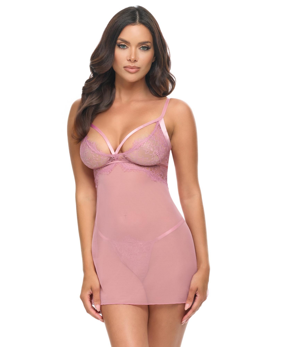 Click here for Oh La La Cheri Womens Flora Sheer Lace Babydoll -... prices