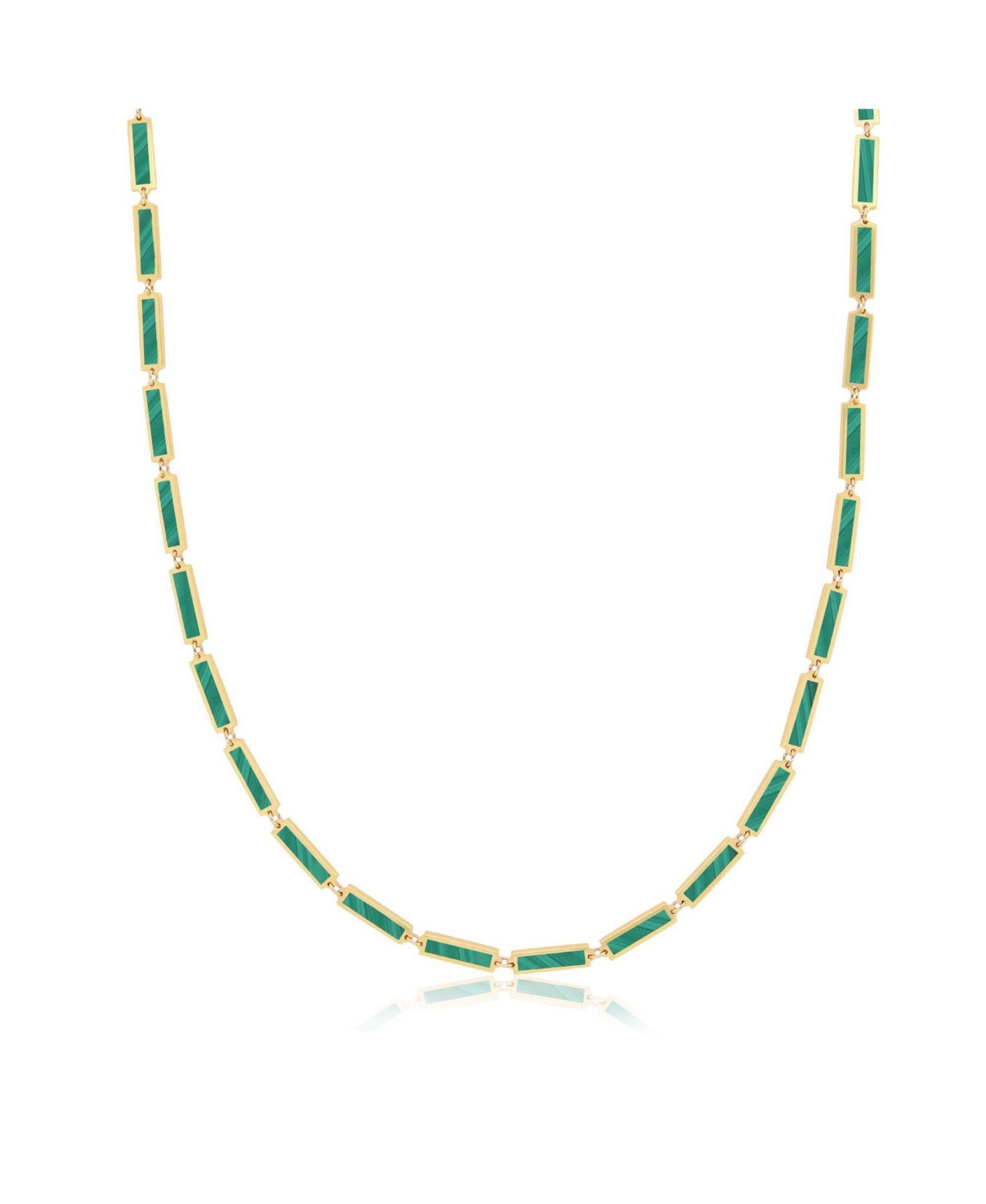Click here for The Lovery Malachite Bar Necklace 14K Gold prices