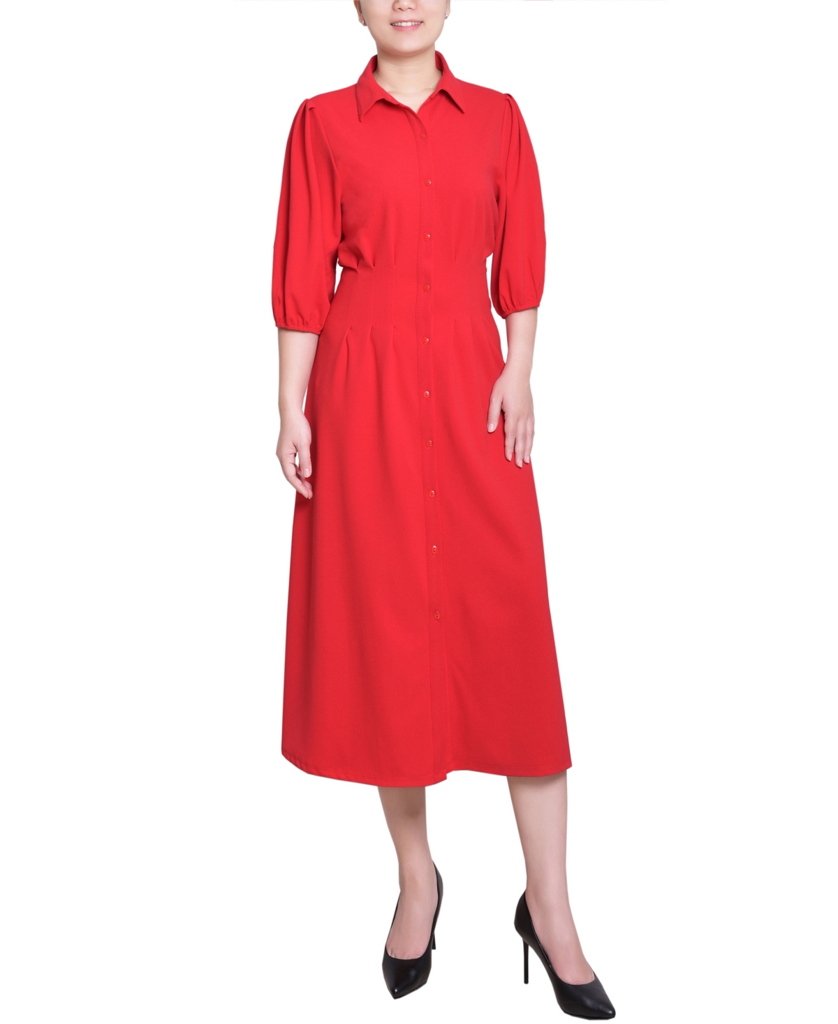 Click here for Ny Collection Womens Elbow Sleeve Midi Dress - Fir... prices