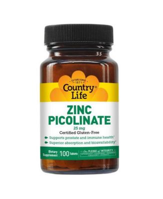 Country Life Zinc Picolinate, 25 mg, 100 Tabs - Macy's