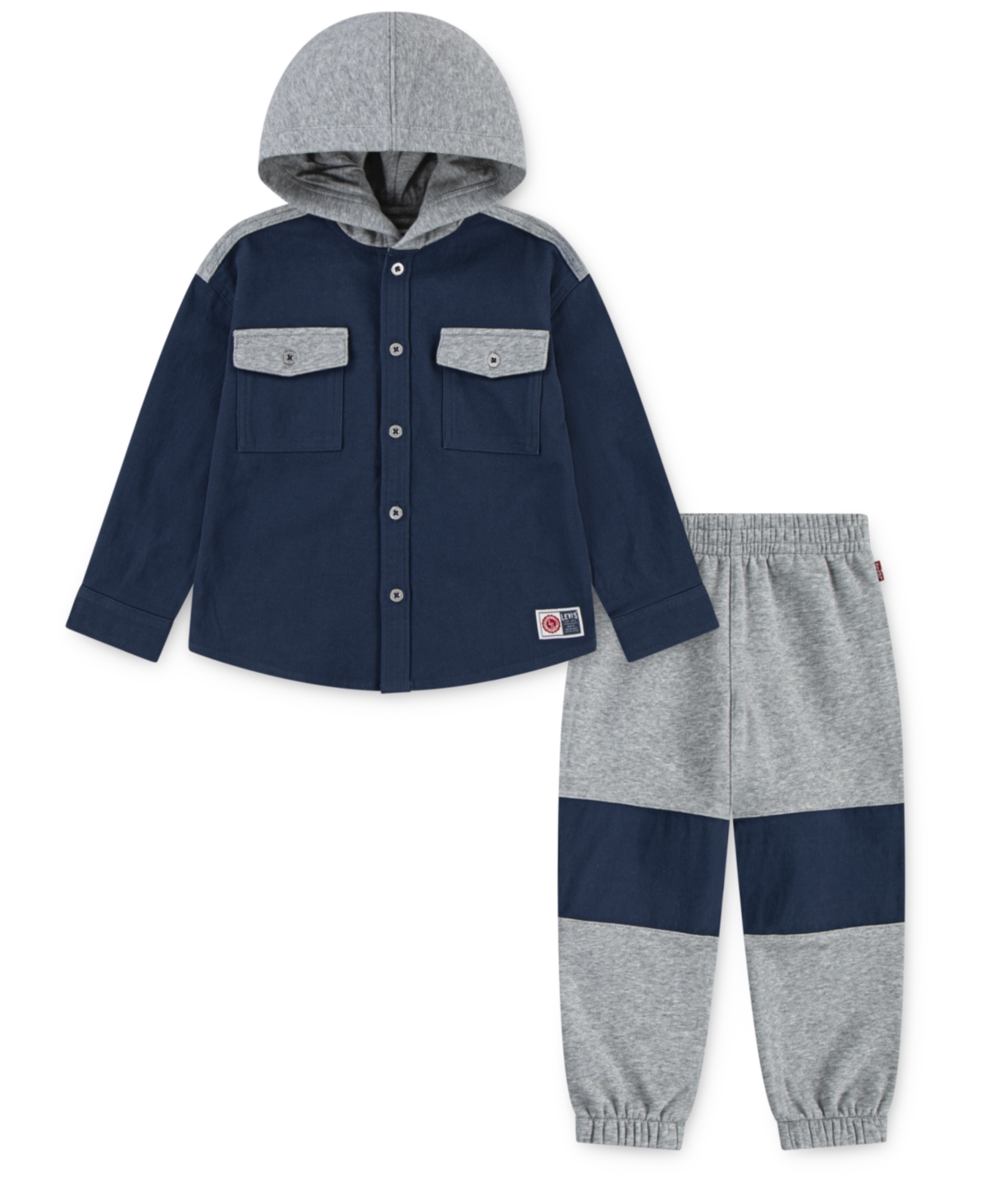 Click here for Levis Boys 2T-4T 2-Piece Hooded Shacket Top and Jo... prices