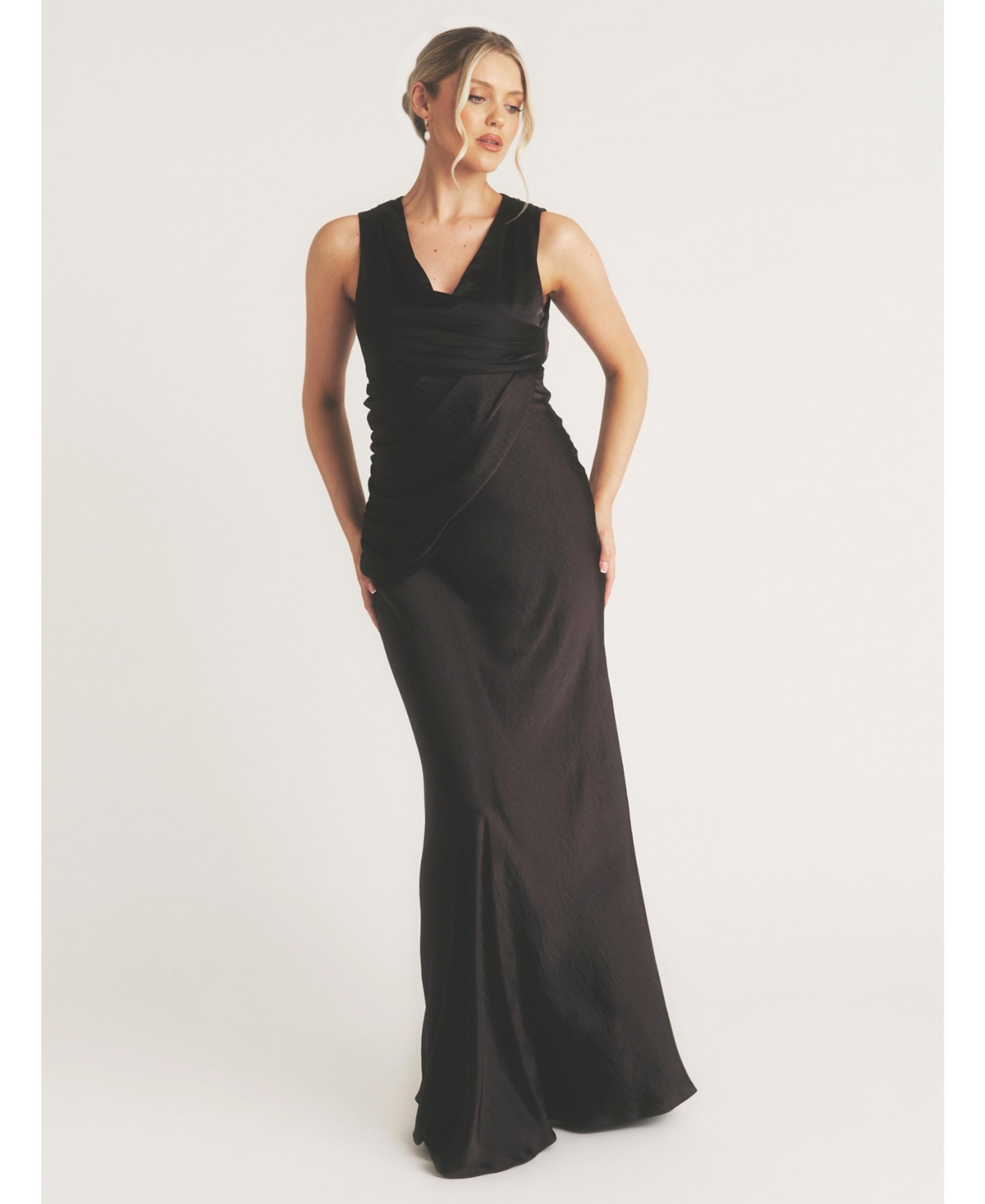 Click here for Six Stories Plunge Drape Satin Bridesmaid Dress -... prices