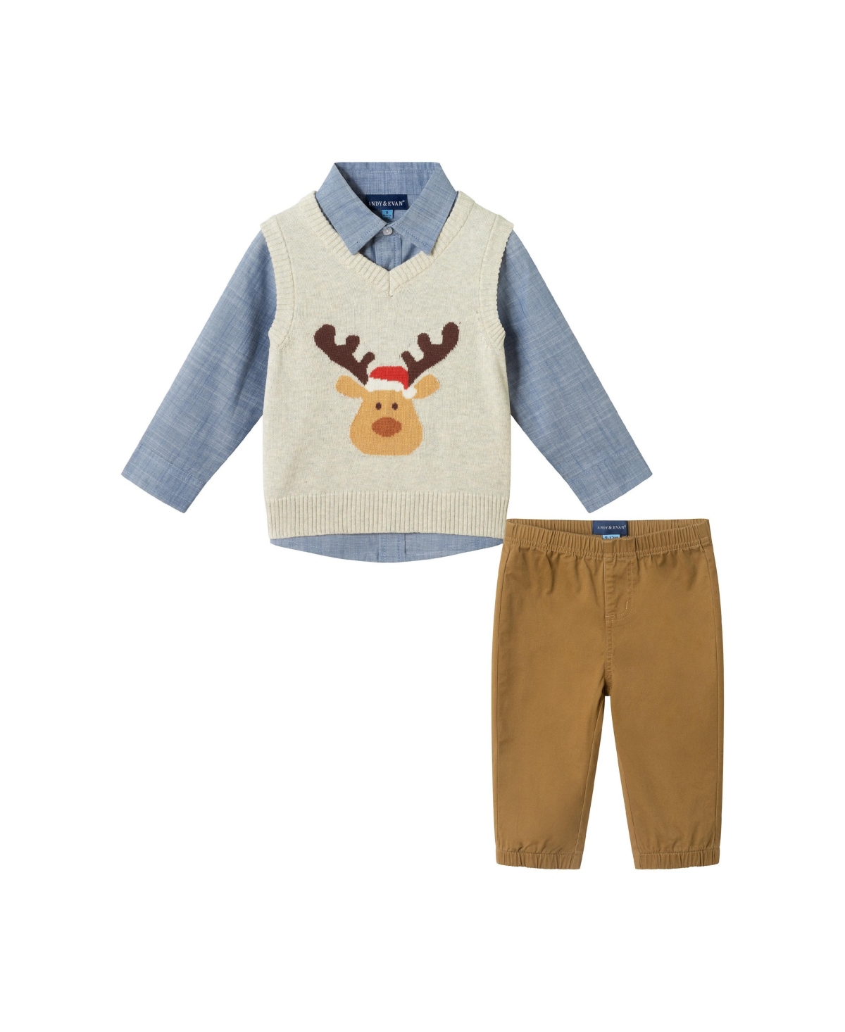 Click here for Andy & Evan Infant Boys Winter Moose Sweater Vest... prices