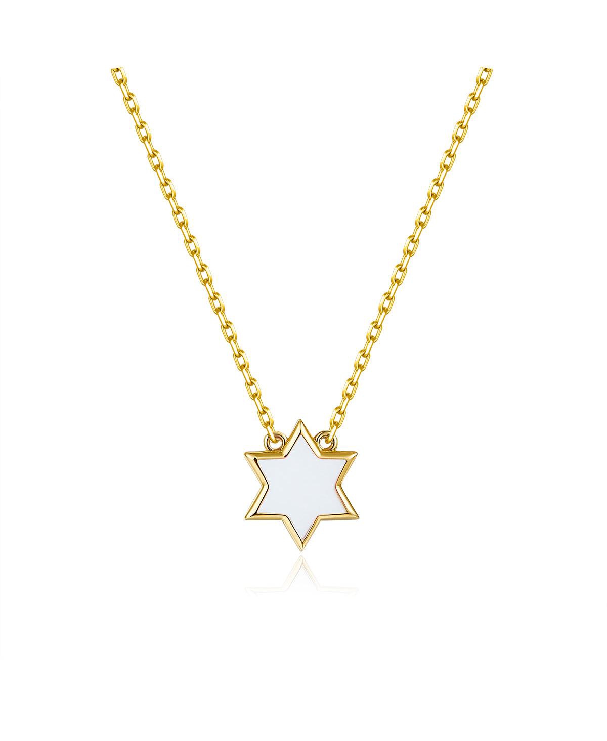 Click here for Anna Zuckerman Petit Star of David Necklace in Whi... prices