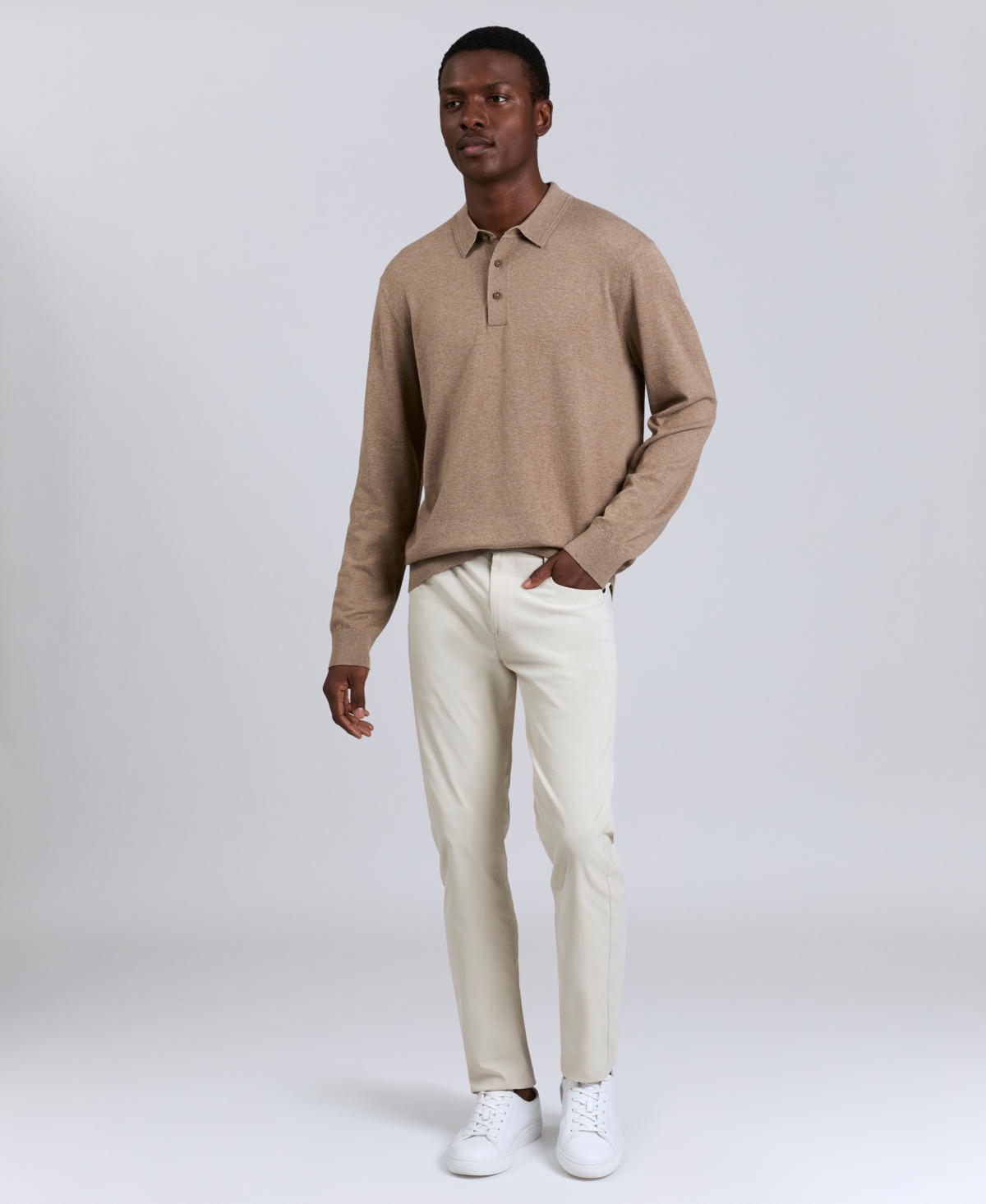 Click here for Kenneth Cole Mens Long Sleeve Polo Sweater - Light... prices