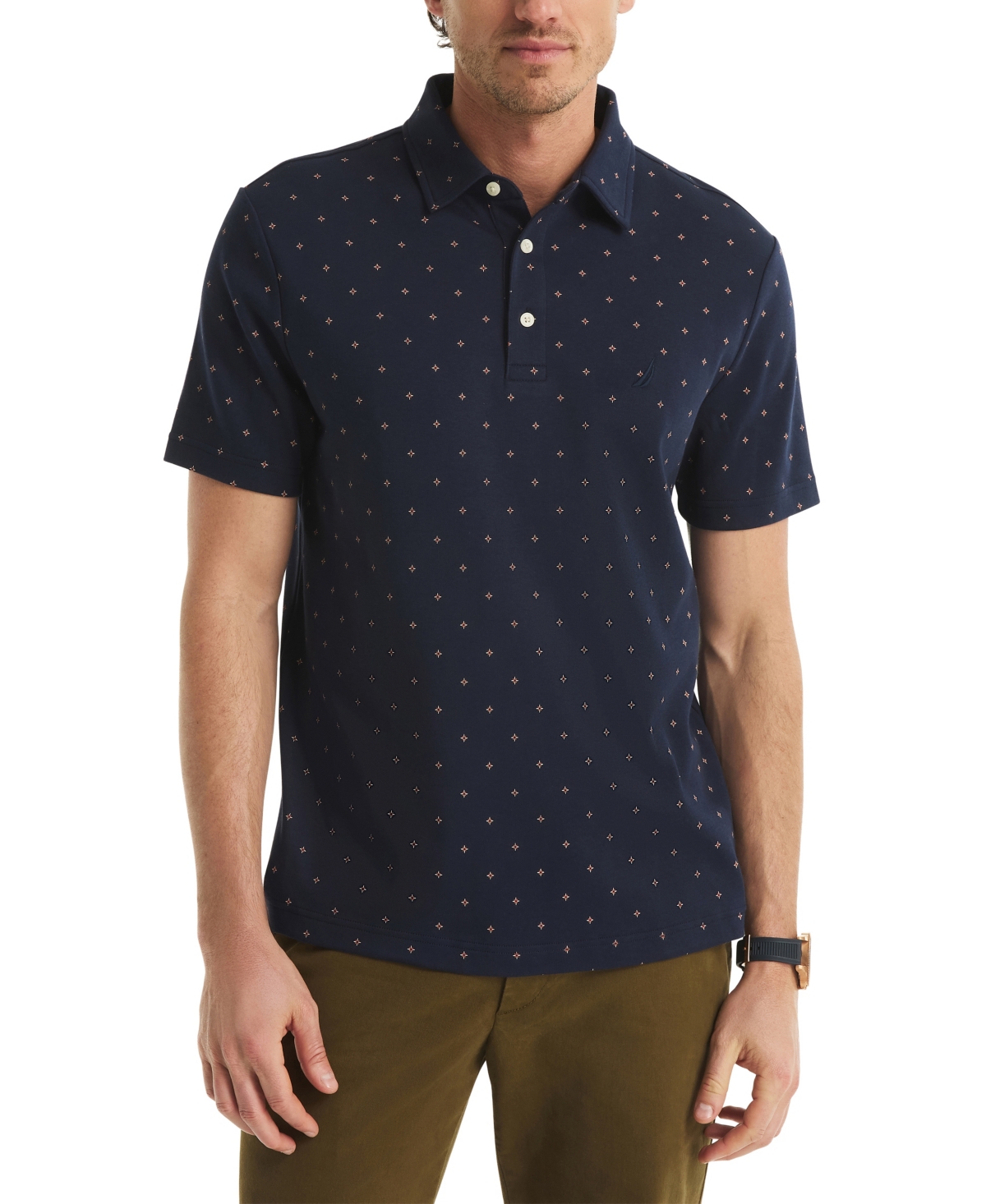 Click here for Nautica Mens Printed Compass Polo Shirt - Navy Sea... prices