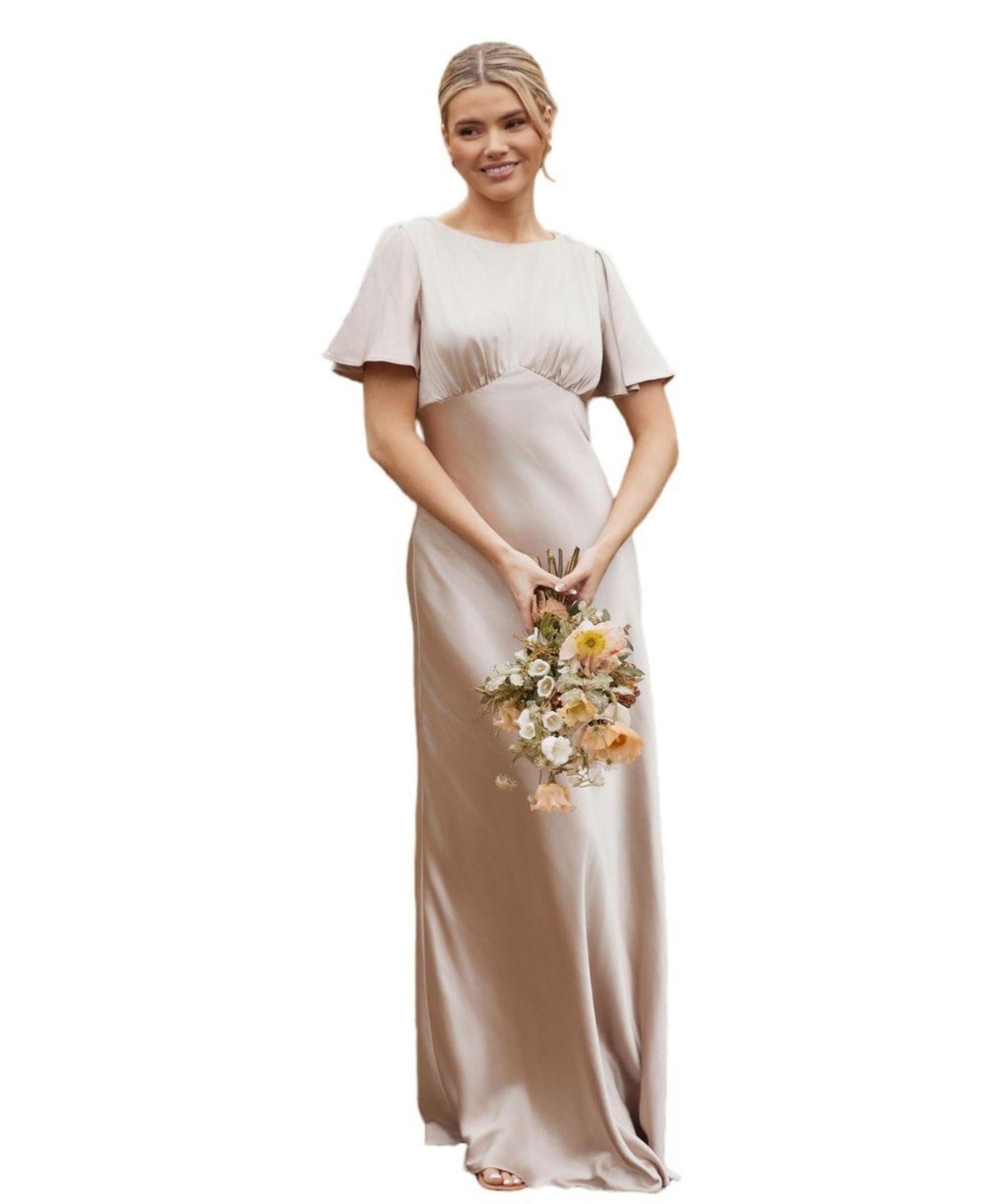 Click here for Six Stories Womens Gathered Bust Satin Bridesmaid... prices