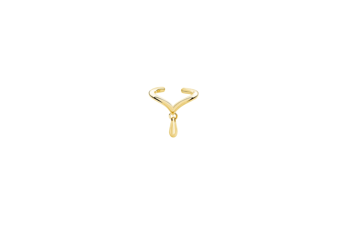 Click here for Drop cuff with drop in Gold Vermeil - 18ct gold ve... prices