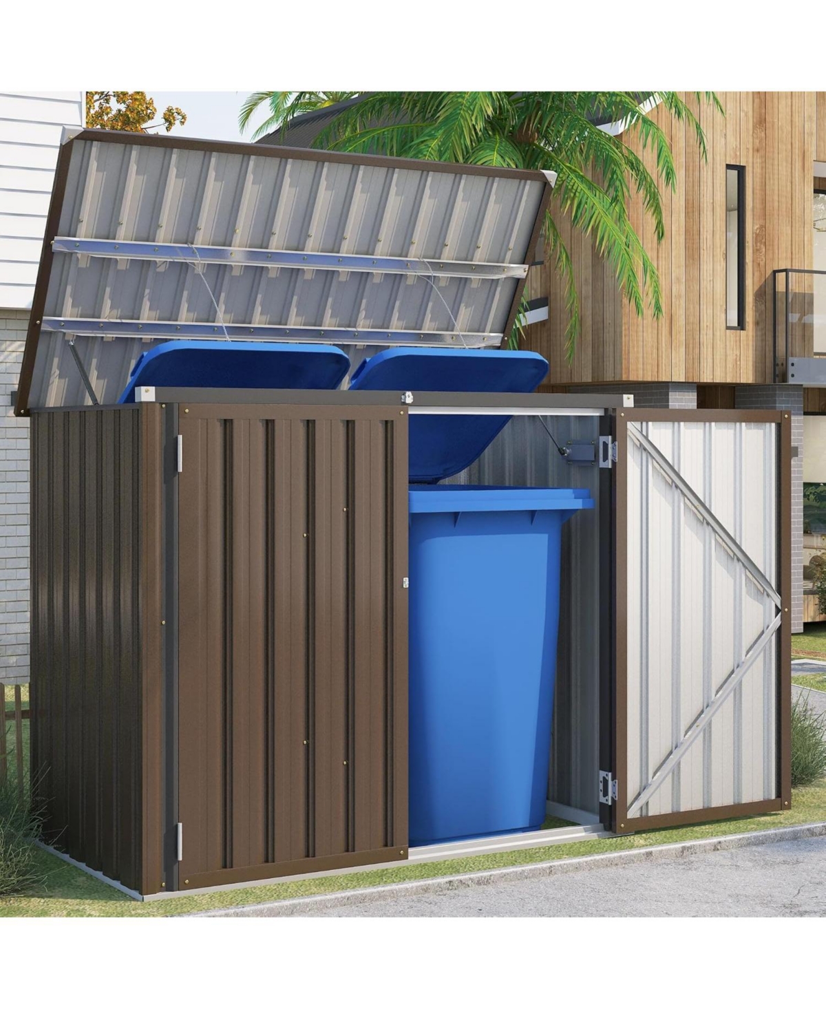 Click here for Aecojoy 46 Cu.Ft Outdoor Trash Can Storage Shed -... prices