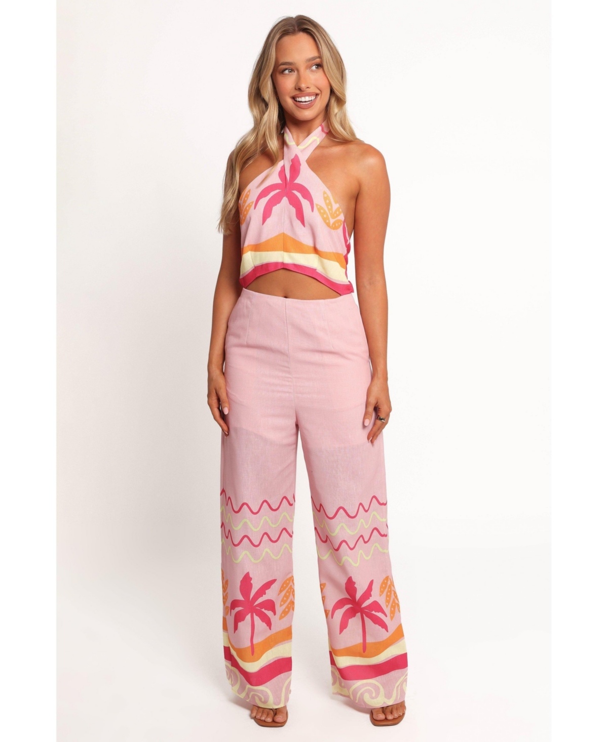 Click here for Petal and Pup Womens Aryn Halterneck Jumpsuit - Pi... prices