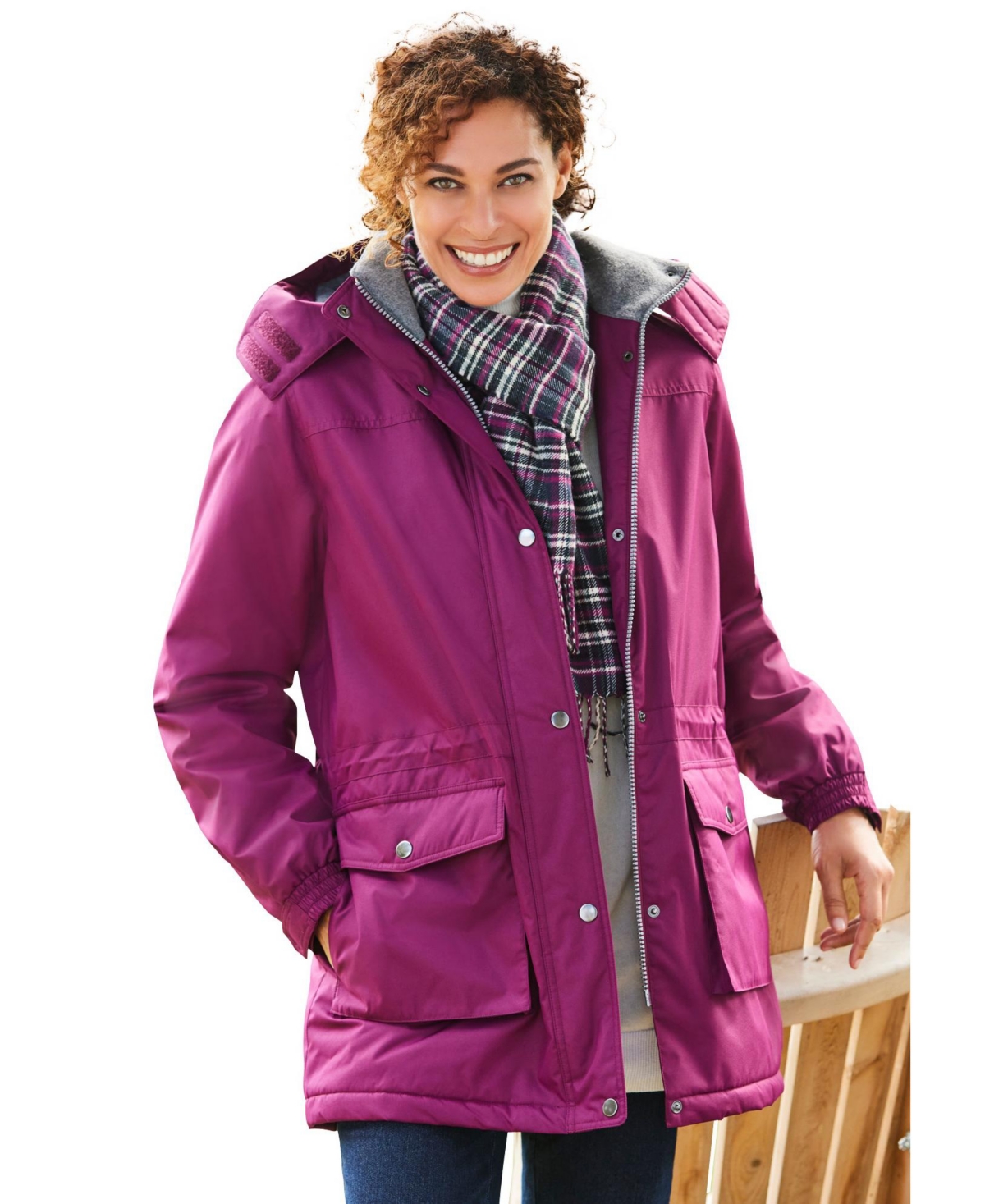 Click here for Woman Within Womens Within Microfiber Parka - Deep... prices