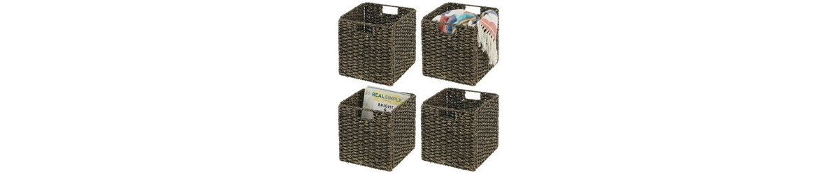 Click here for mDesign Seagrass Woven Cube Bin Basket Organizer... prices
