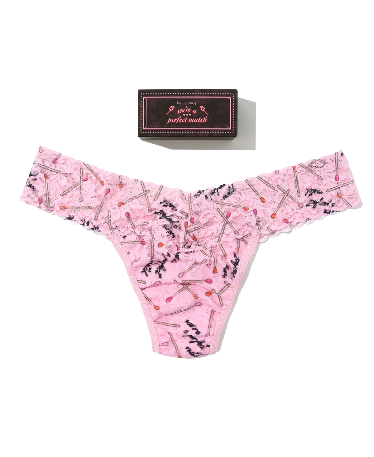 Hanky Panky Womens Signature Low Rise Thong Underwear - Perfect Match Pink