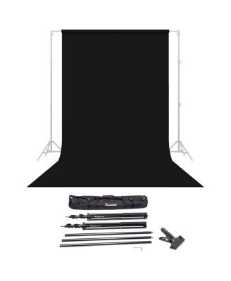 Savage Widetone Seamless Background Paper 86 X22 Wide X 36 Black 20 Bundle With Flashpoint 10 Background Support System Air Cushioned Flashpoint