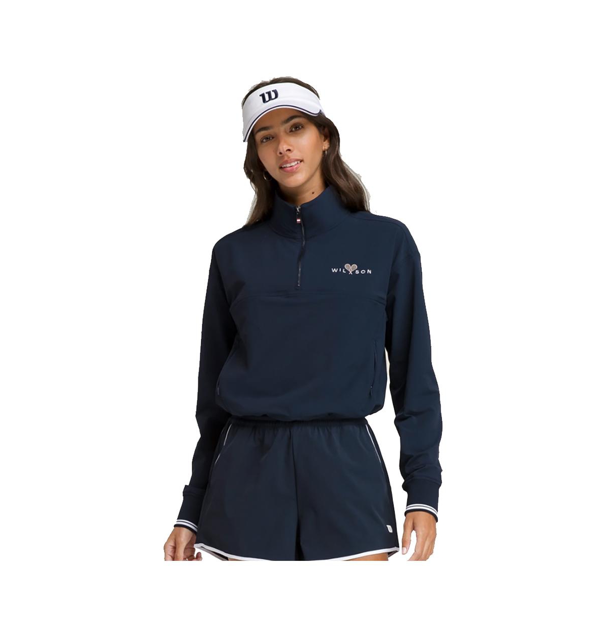 Click here for Wilson Womens Davenport Woven Tennis Pullover - Cl... prices