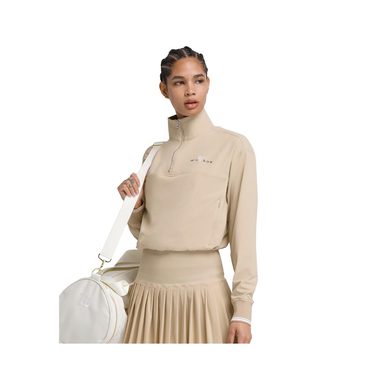 Click here for Wilson Womens Davenport Woven Tennis Pullover - Sa... prices