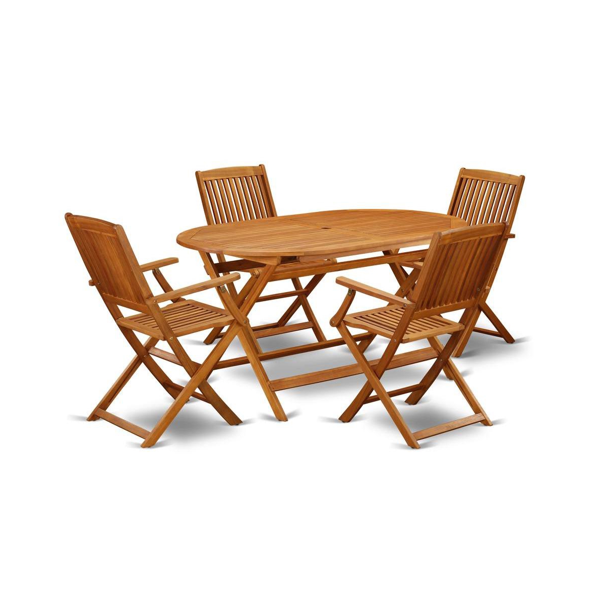 Click here for East West Furniture Wooden Patio Set Natural Oil -... prices