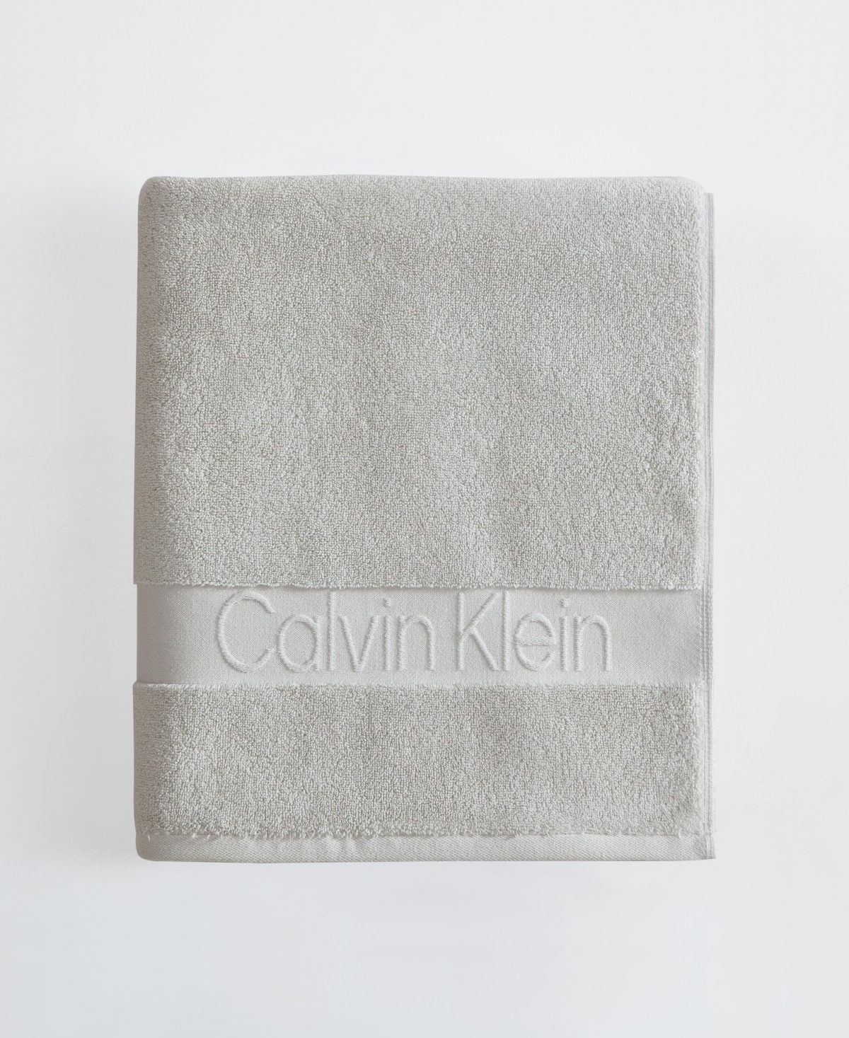 Calvin Klein Iconic Cotton Jacquard Bath Towel  56 x 30 - Gray