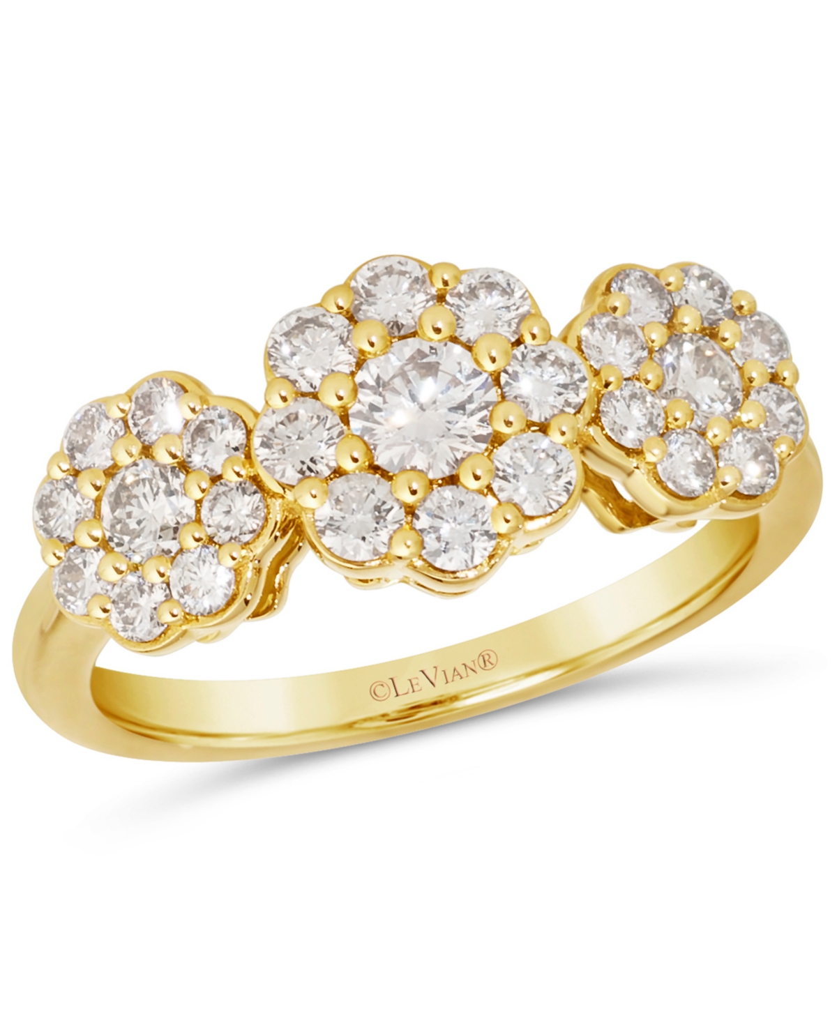Click here for Le Vian Nude Diamond Triple Cluster Flower Ring (1... prices