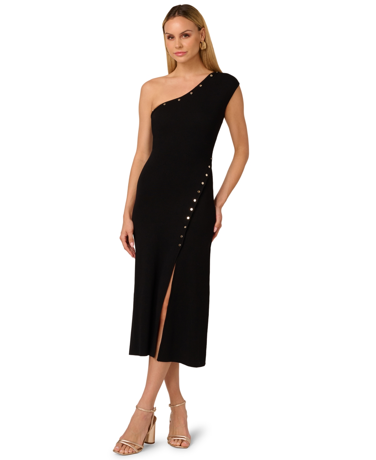 Click here for Adrianna Womens One Shoulder Knit Dress - Black prices