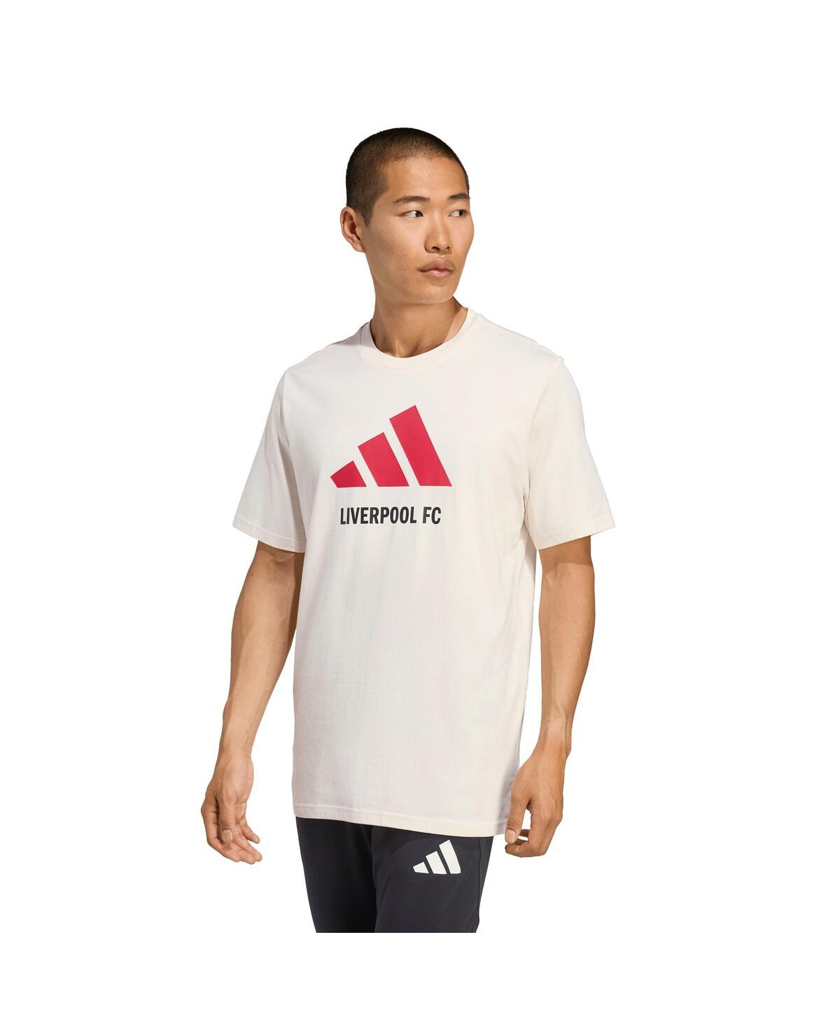 Click here for Adidas Mens White Liverpool Three-Stripes Wordmark... prices