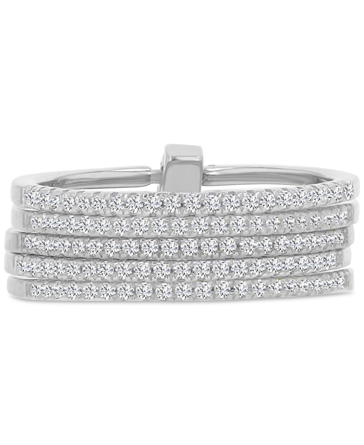 Click here for Macys Cubic Zirconia 5 Rows Ring (0.945 ct.t.w.) i... prices