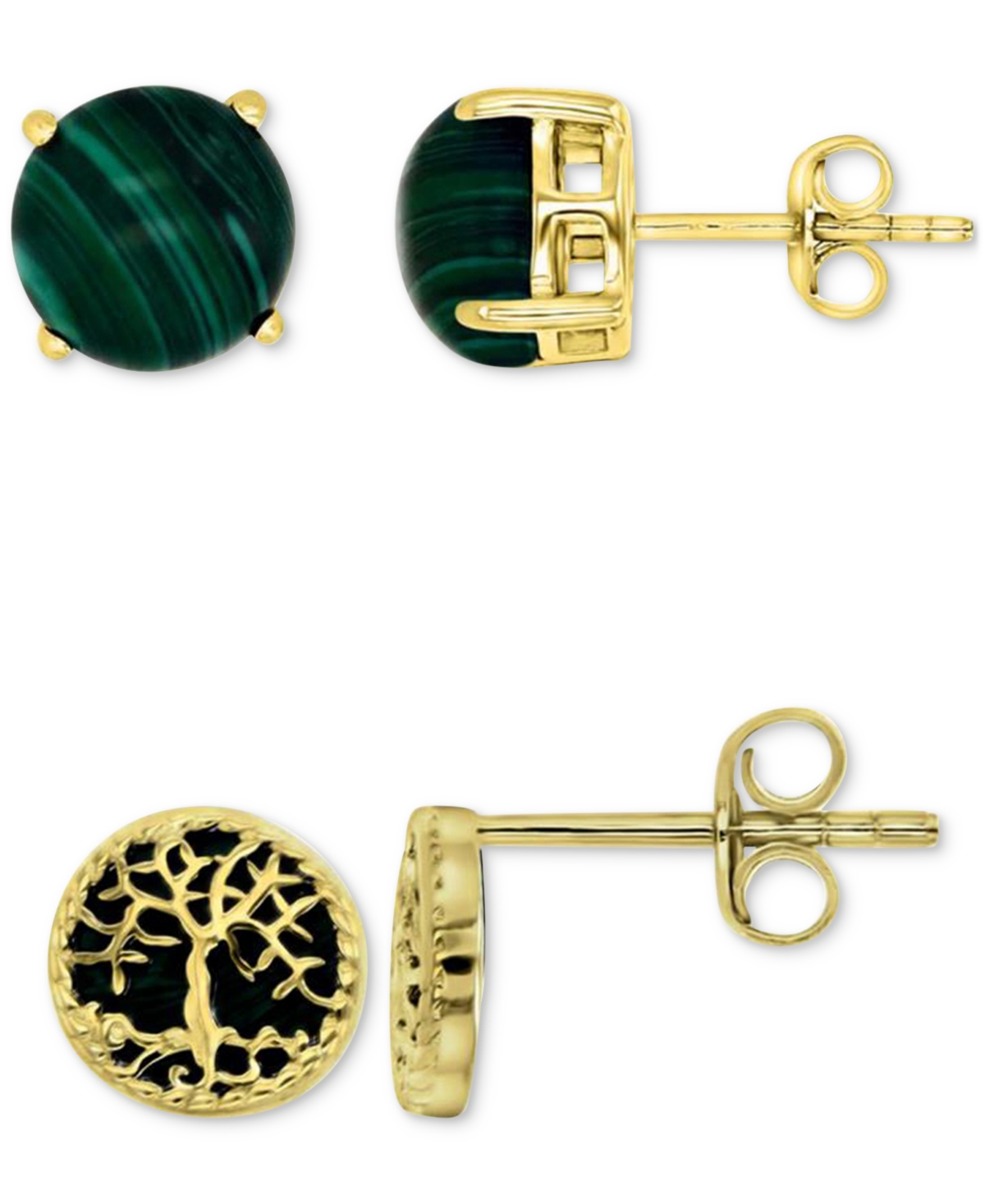 Click here for Macys 2-Pc. Earring Set in 14k Yellow Gold over St... prices