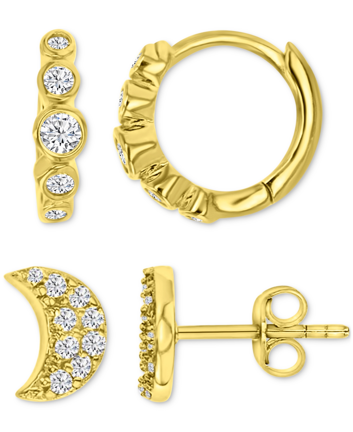 Click here for Macys Cubic Zirconia Earrings Set in 14K Yellow Go... prices