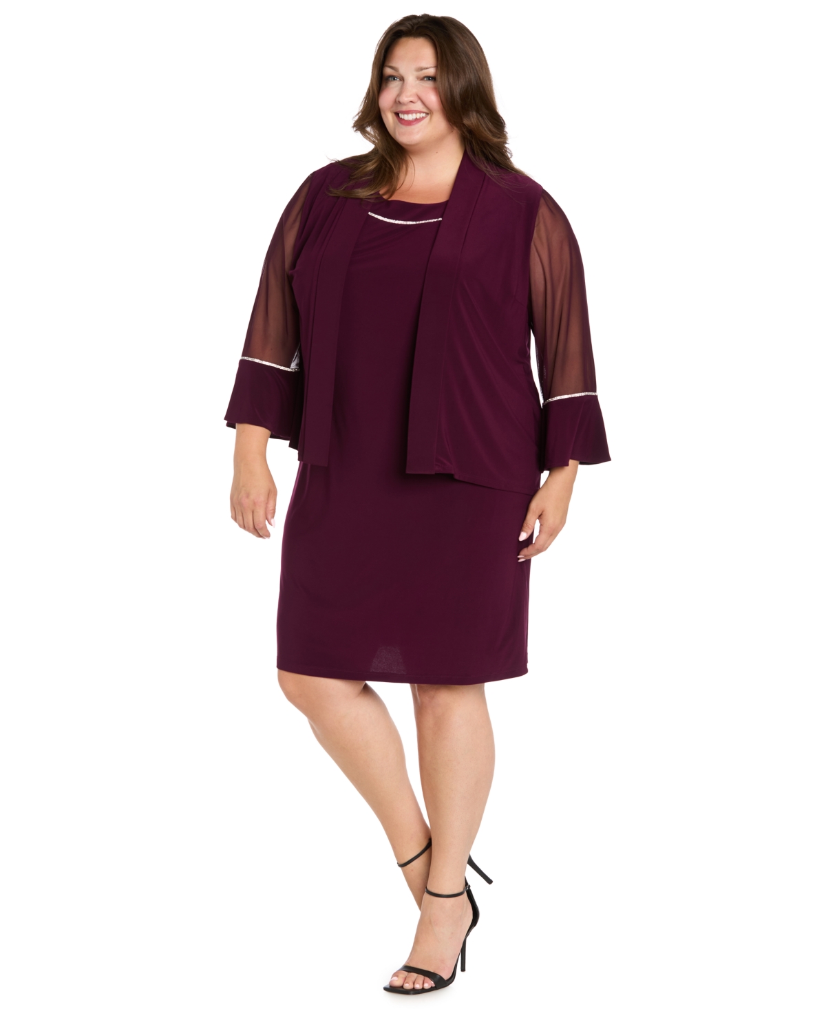 Click here for R & M Richards Plus Size Scoop Neck 2-Piece Jacket... prices