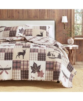 Click here for Linery Co. Rustic Lodge Patchwork Microfiber Quilt... prices