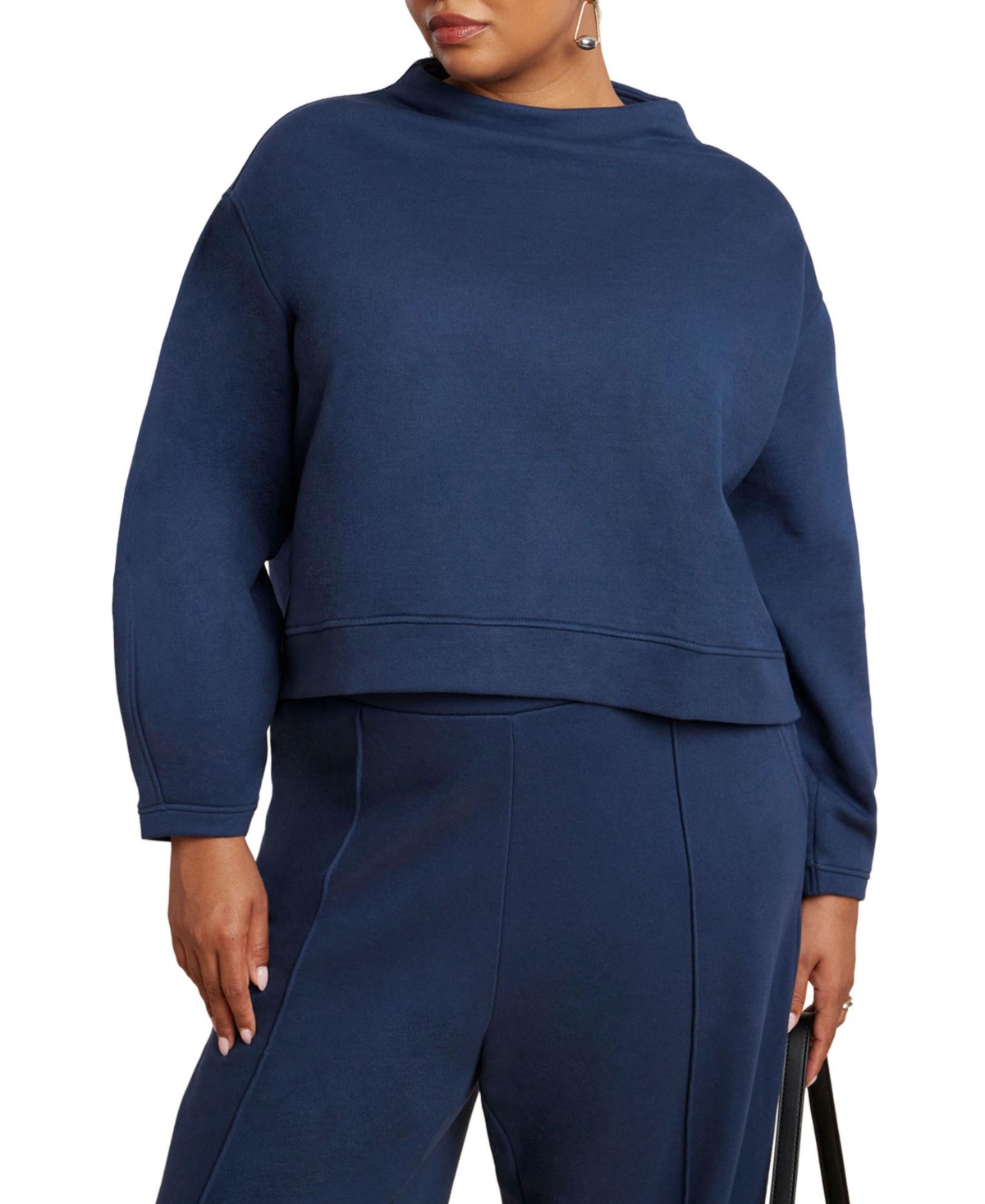 Click here for Eloquii Elements Womens Plus Size Funnel Neck Swea... prices