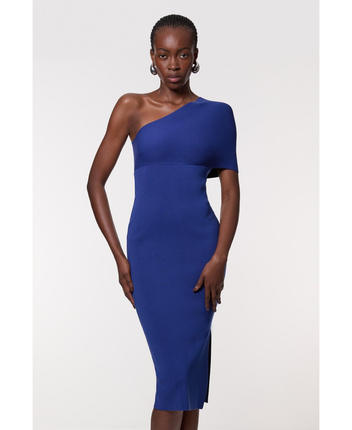 Click here for Karen Millen Knitted One Shoulder Dress - Blue prices