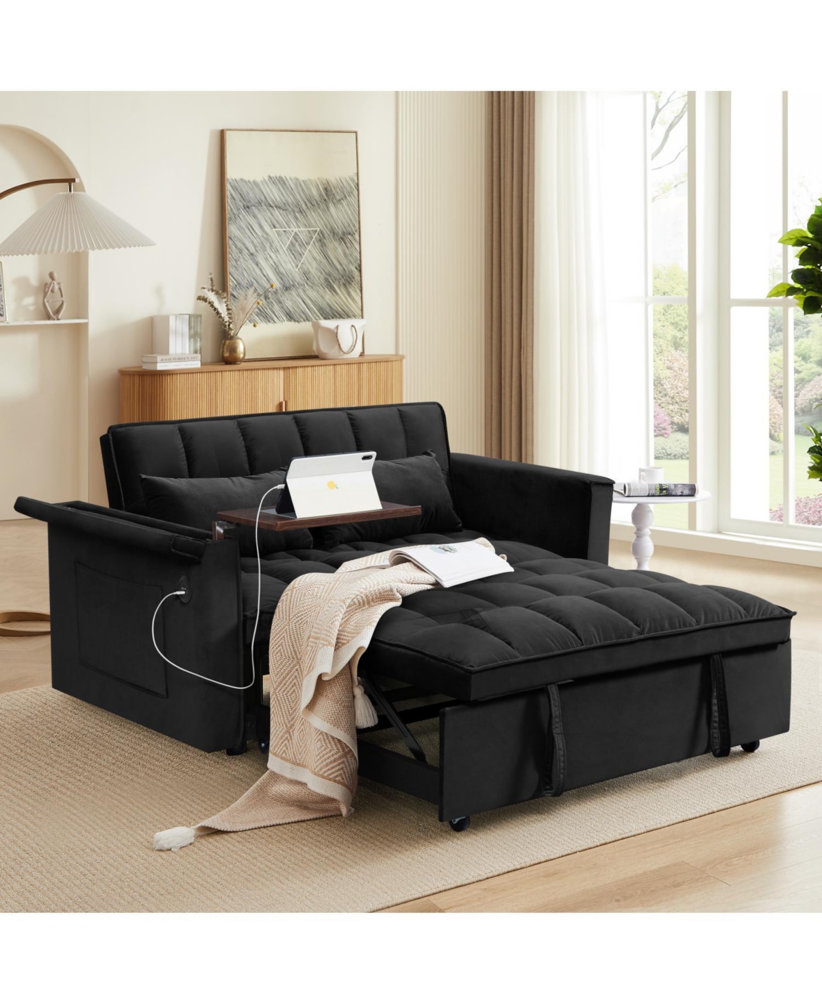 Click here for Streamdale Furniture Foldable Velvet Sofa Bed with... prices