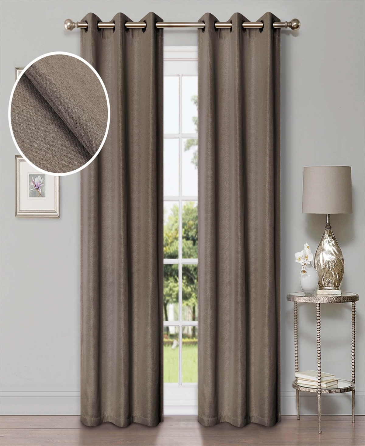 Superior Linen-Inspired Room Darkening Grommet Top Curtains  42" x 108" (Set of 8) - Coriander