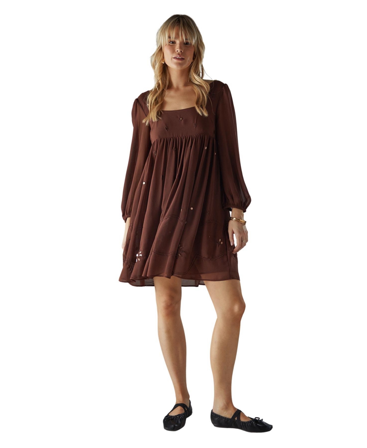 Click here for Warehouse Womens Hand Embellished Square Neck Mini... prices