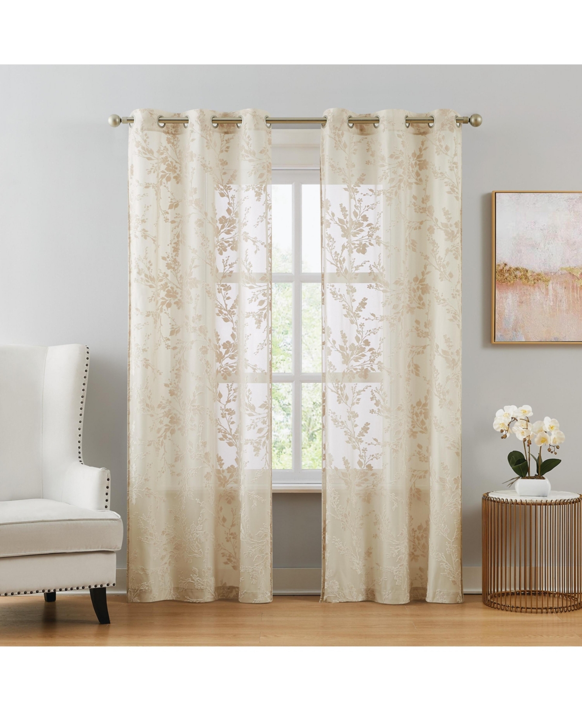 Click here for 5th Avenue Lux Lark Burn Out Grommet Window Curtai... prices