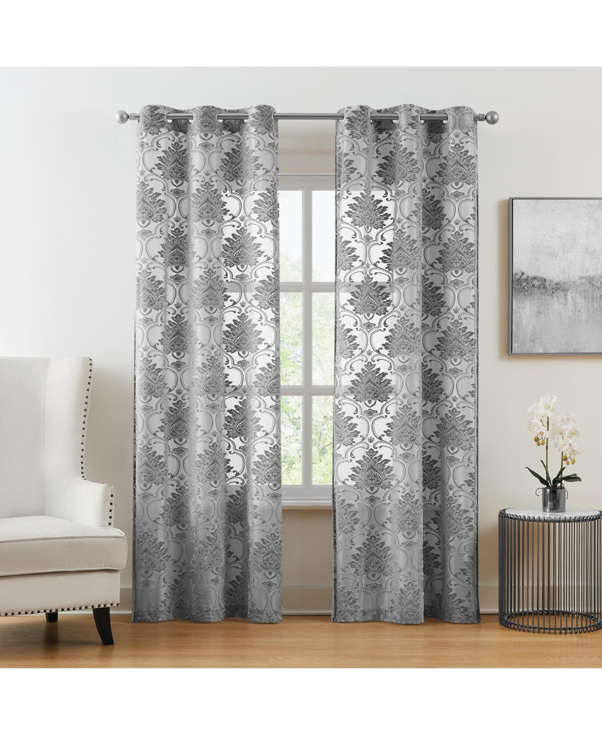 Click here for 5th Avenue Lux Sophia Burn Out Grommet Window Curt... prices